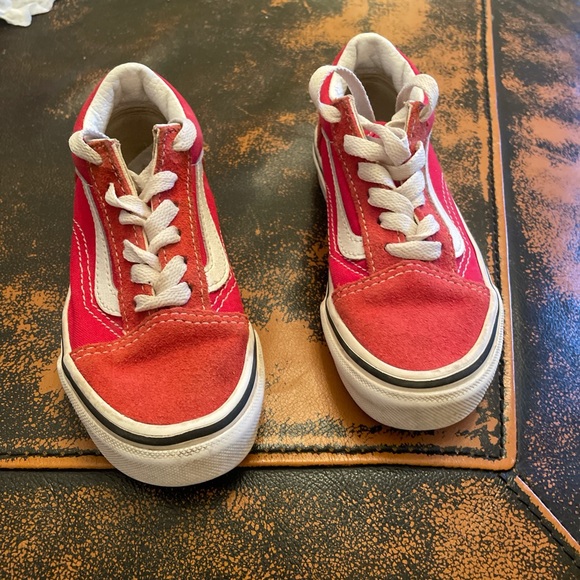 Vans | Shoes | Vans Kids Red And White Sneakers | Poshmark